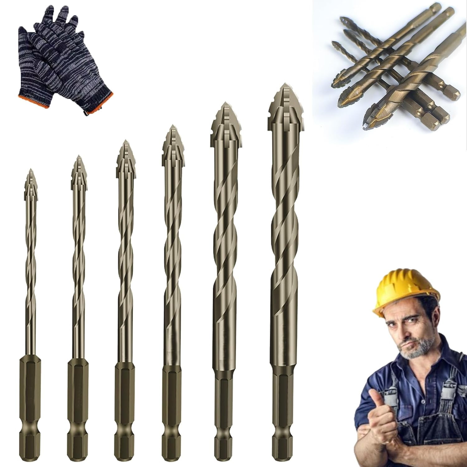 New Four-Flute Sawtooth Eccentric Drill Bit Set, Four Blade Serrated ...