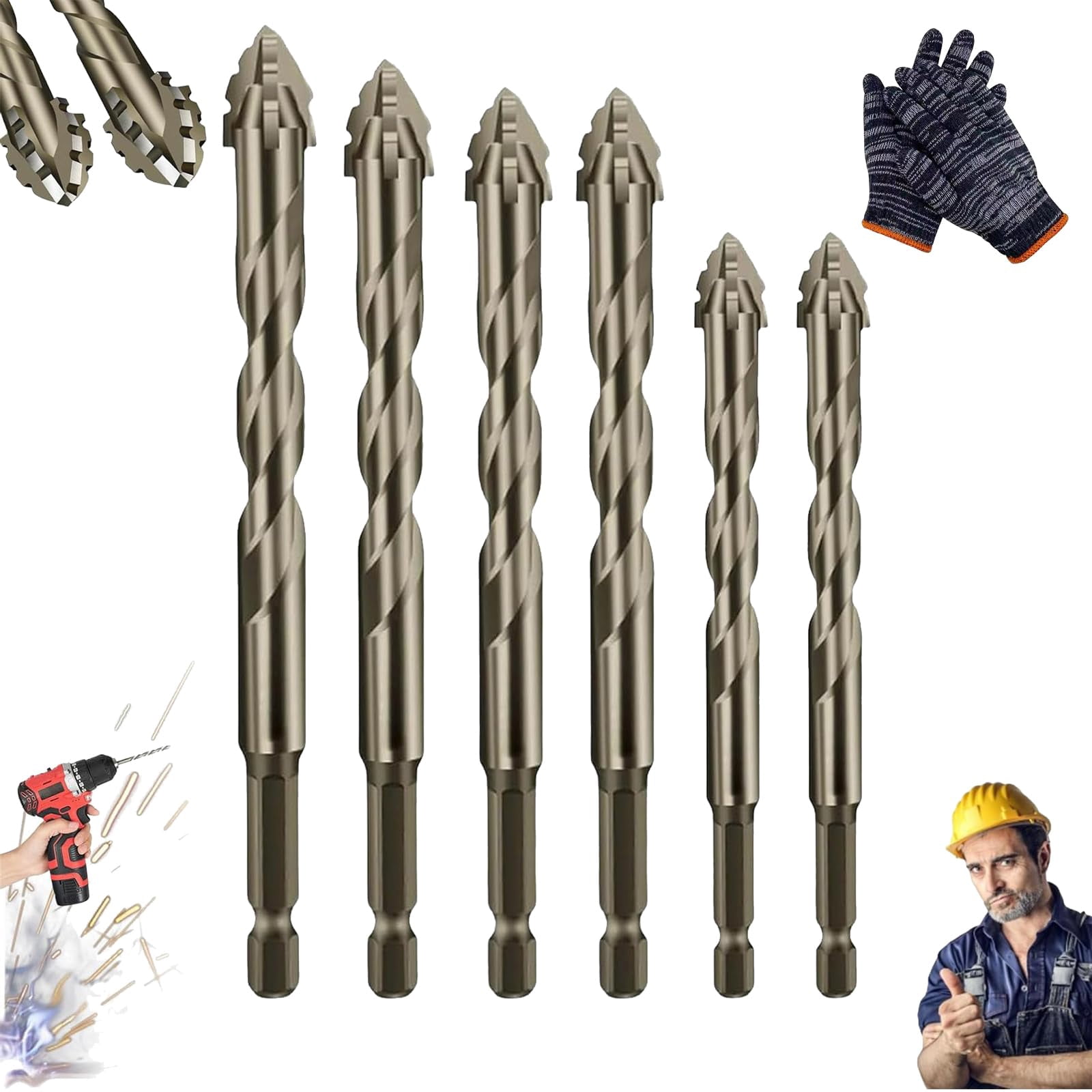 New Four-Flute Sawtooth Eccentric Drill Bit, Vrsgs Four Blade Drill ...