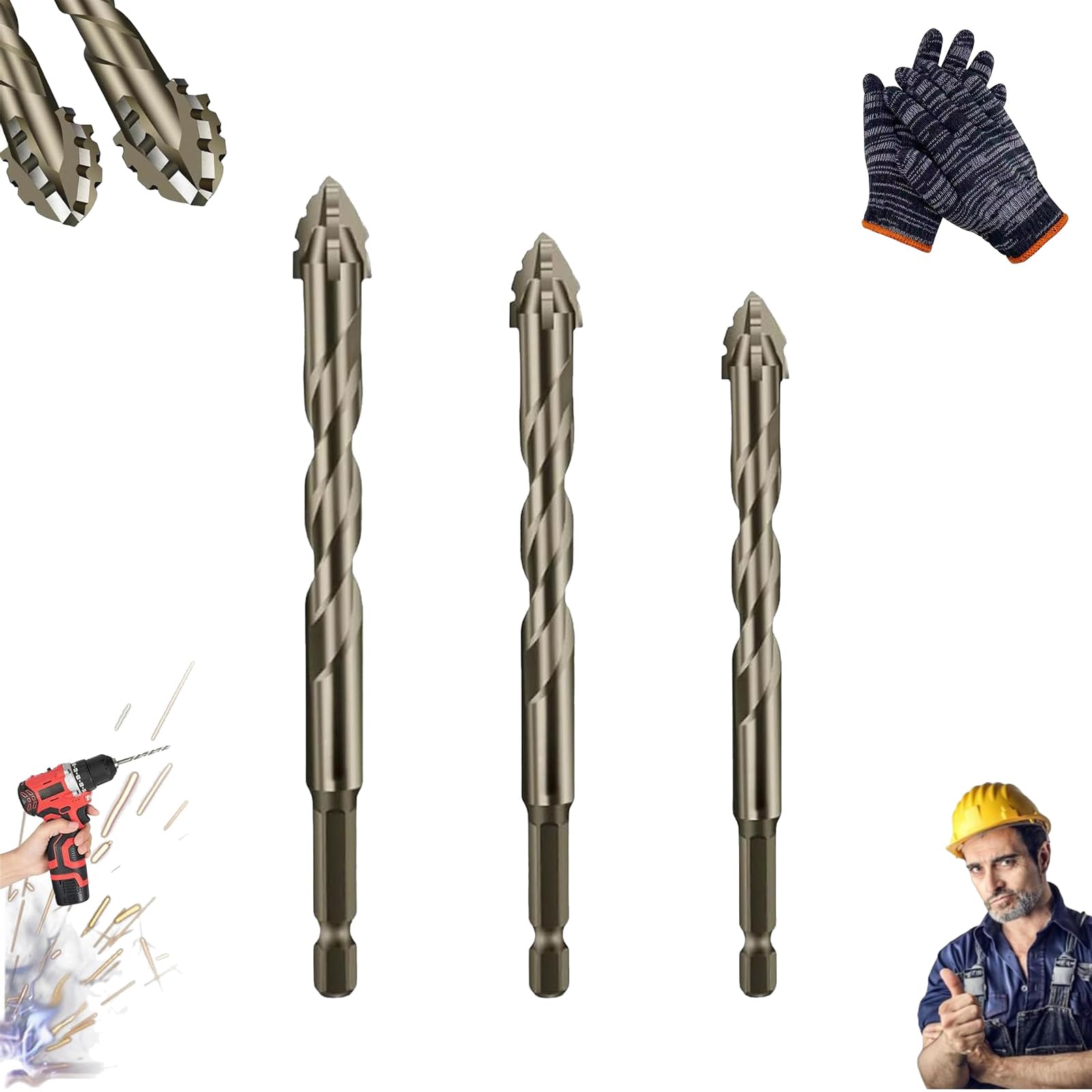 New Four-Flute Sawtooth Eccentric Drill Bit, Vrsgs Four Blade Drill ...