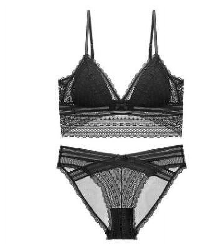 New French Style Women's Bra Thin Wireless Underwear Suit U-Shaped ...