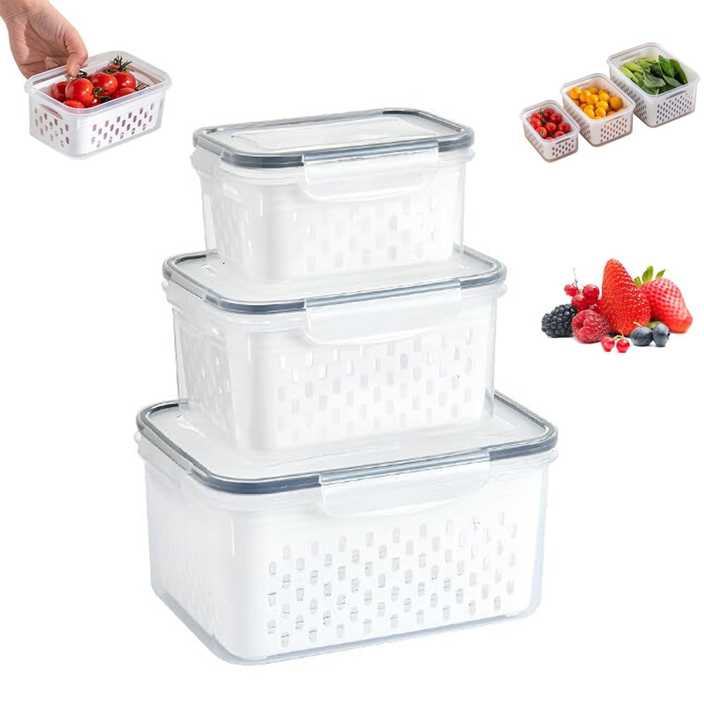 New Fruit & Vegetable Storage Containers for Fridge Household ...