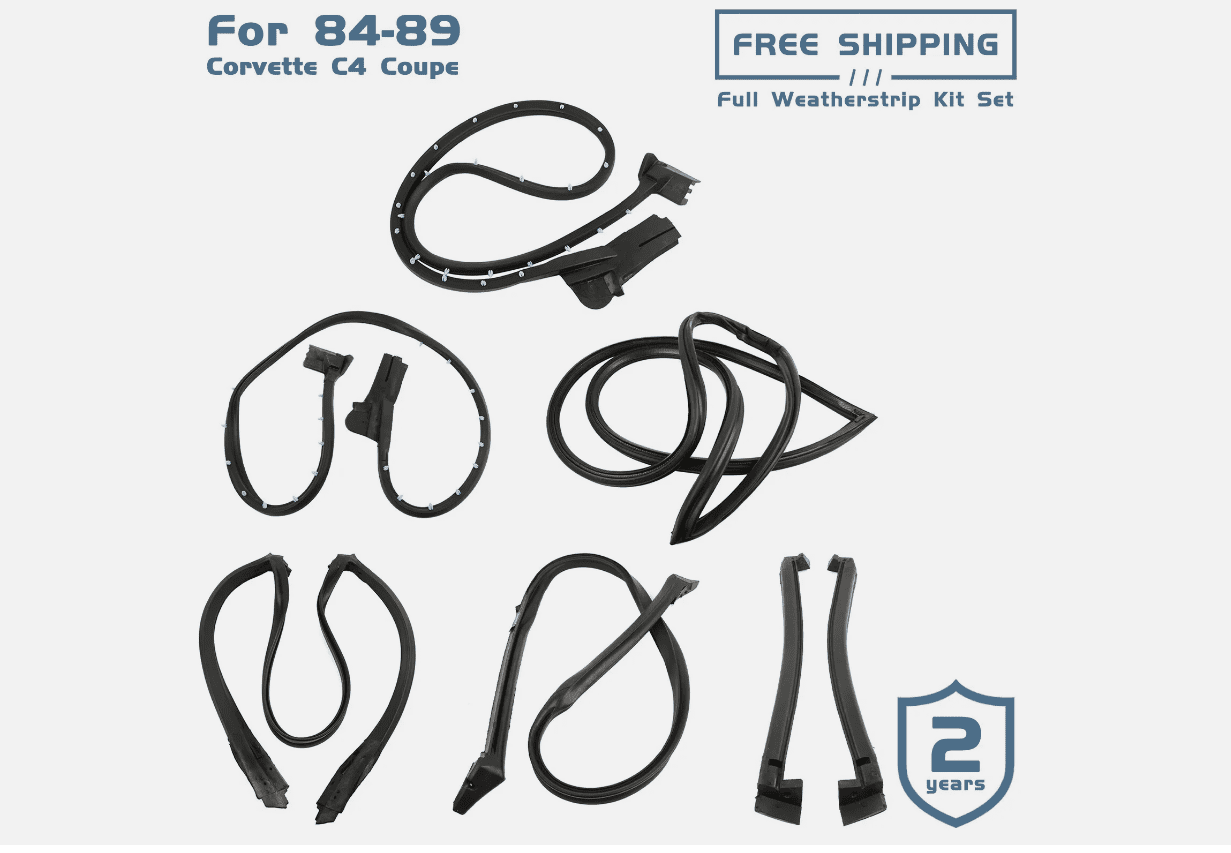 New Full Weatherstrip Kit Set Weather Strip Seal For 84-89 Corvette C4 ...