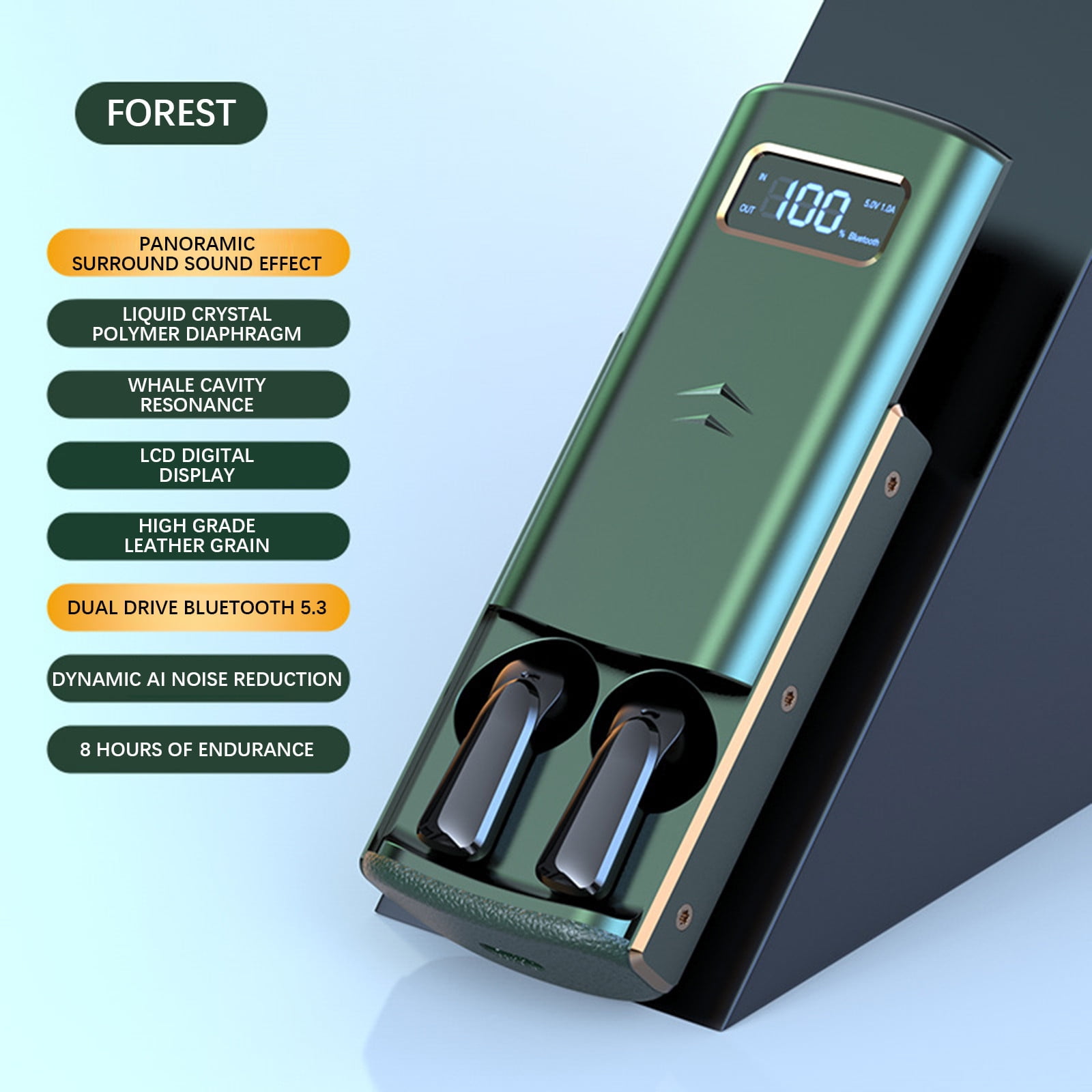 New G01 Wireless Bluetooth Earphone All Metal In Ear Digital Display Sport Noise Reduction Long ...