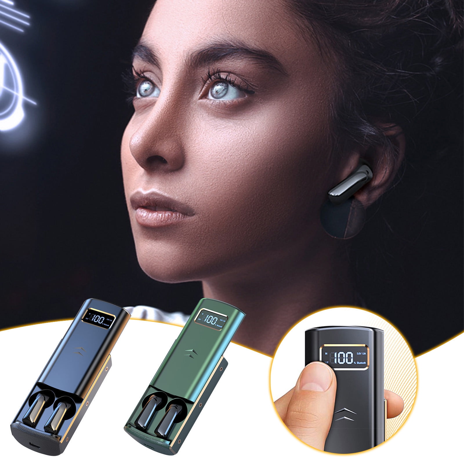 New G01 Wireless Bluetooth Earphone All Metal In Ear Digital Display ...