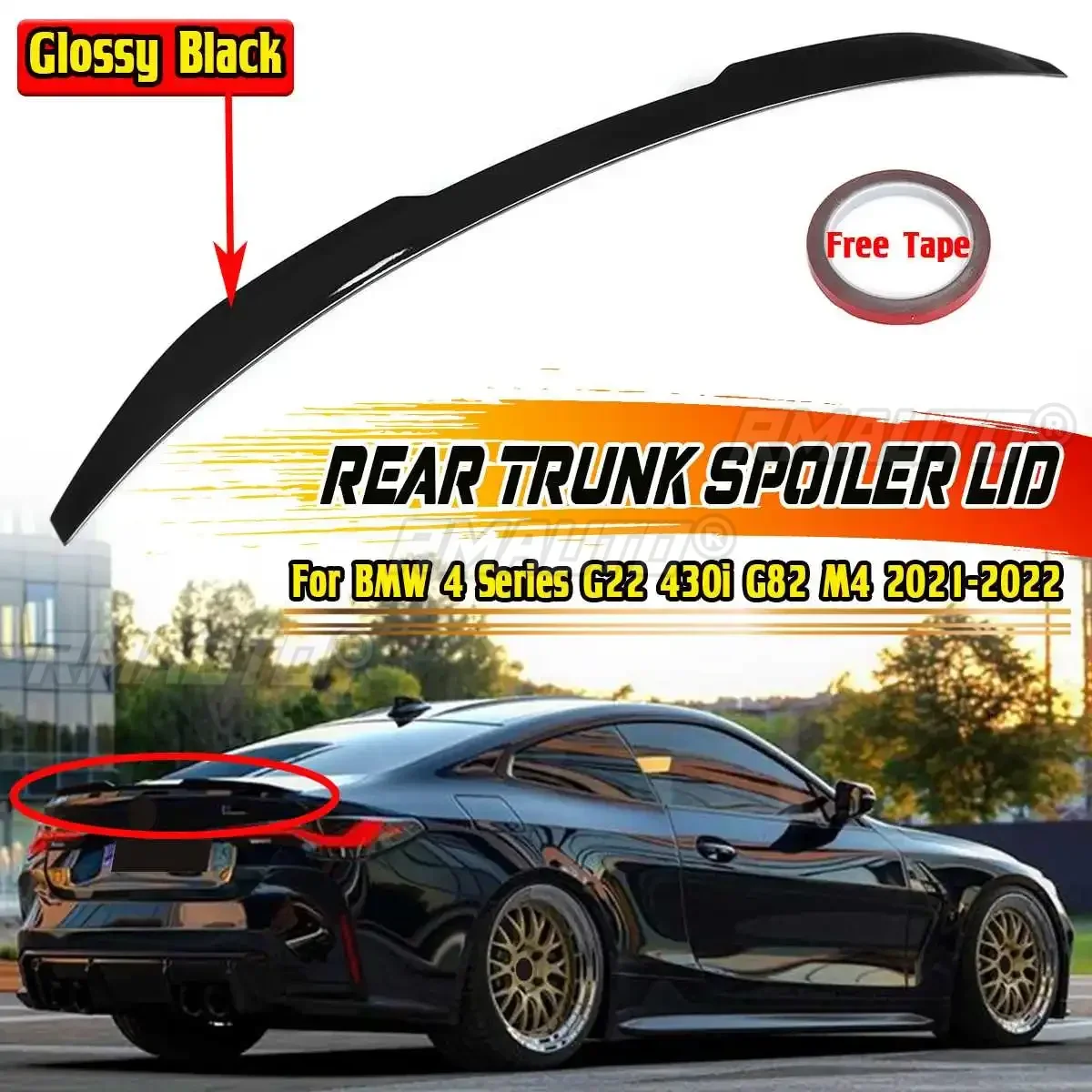 New G82 Car Rear Trunk Spoiler Lip Boot Wing Lip M4 Style For BMW 4 ...