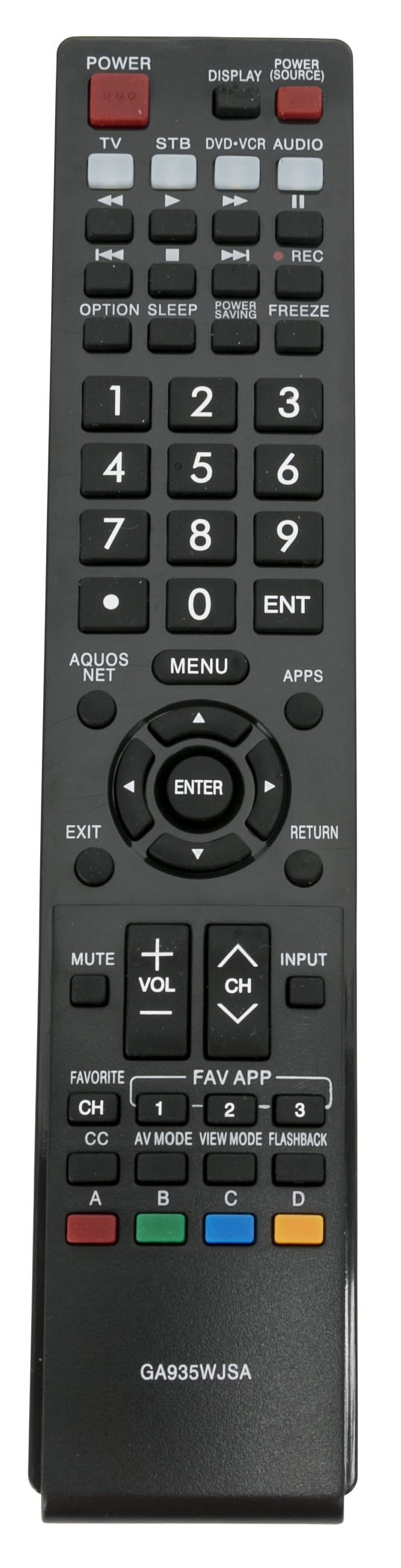 Universal GA935WJSA Replace Remote Control for Sharp Aquos TV Models - Walmart.com
