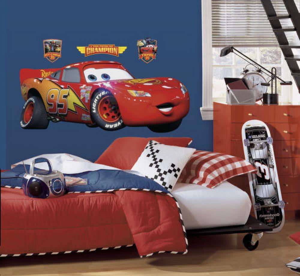 Disney Giant Lightning McQueen Wall Decal, Pixar Art, Kids Room Themed ...