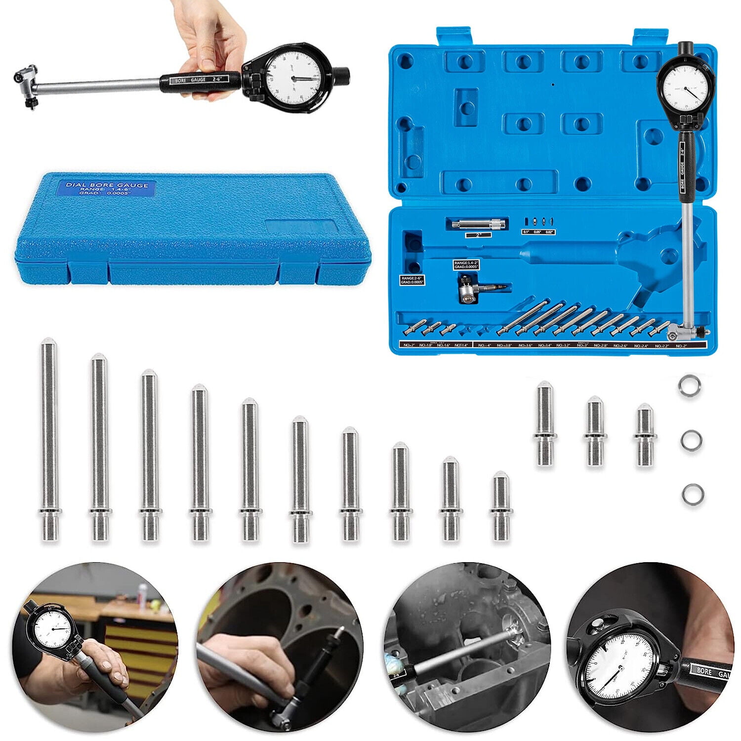 New Gauge Measurement Tool Extender Cylinder Dial Bore Gage Set 52-646 ...