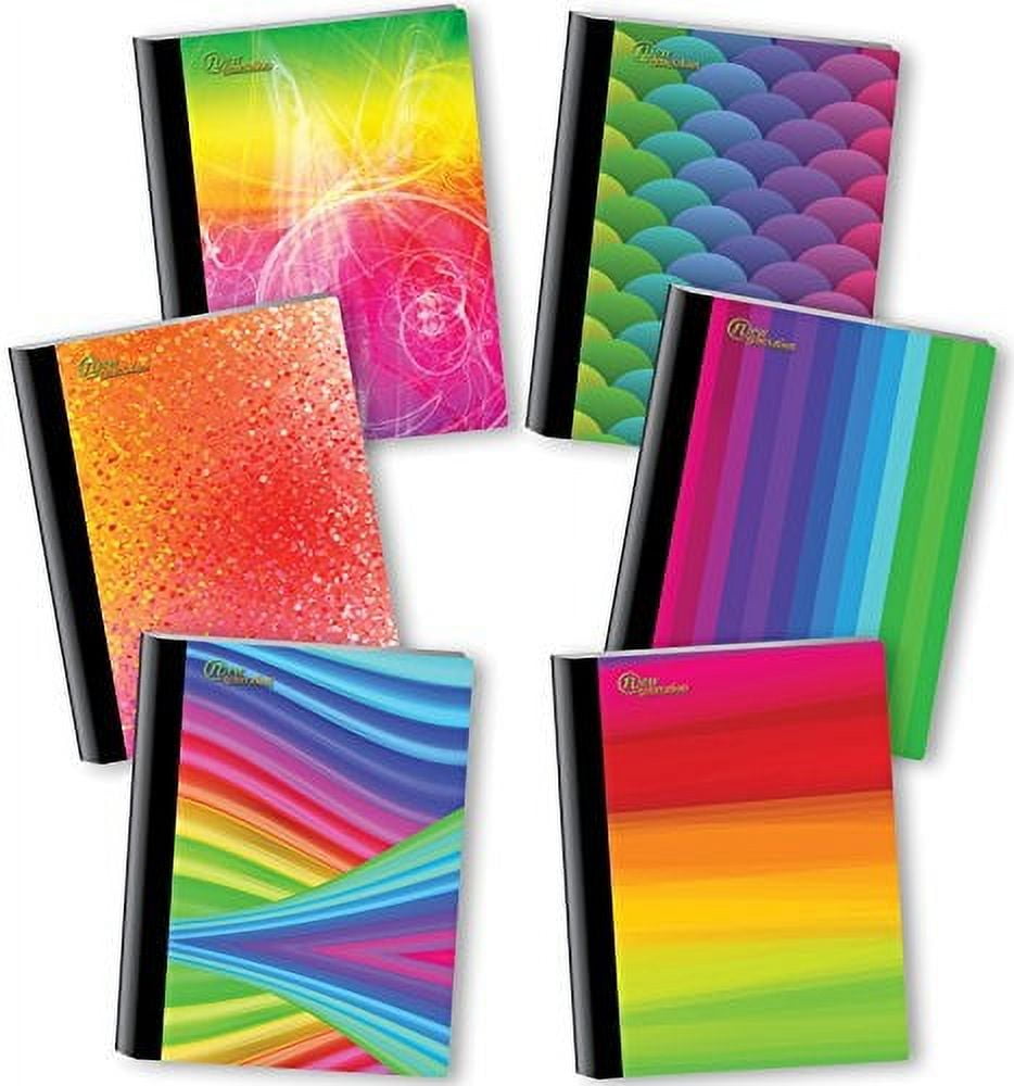 New Generation Multicolor Wide Rule Composition Notebooks, 6 Pack, 7.5 ...
