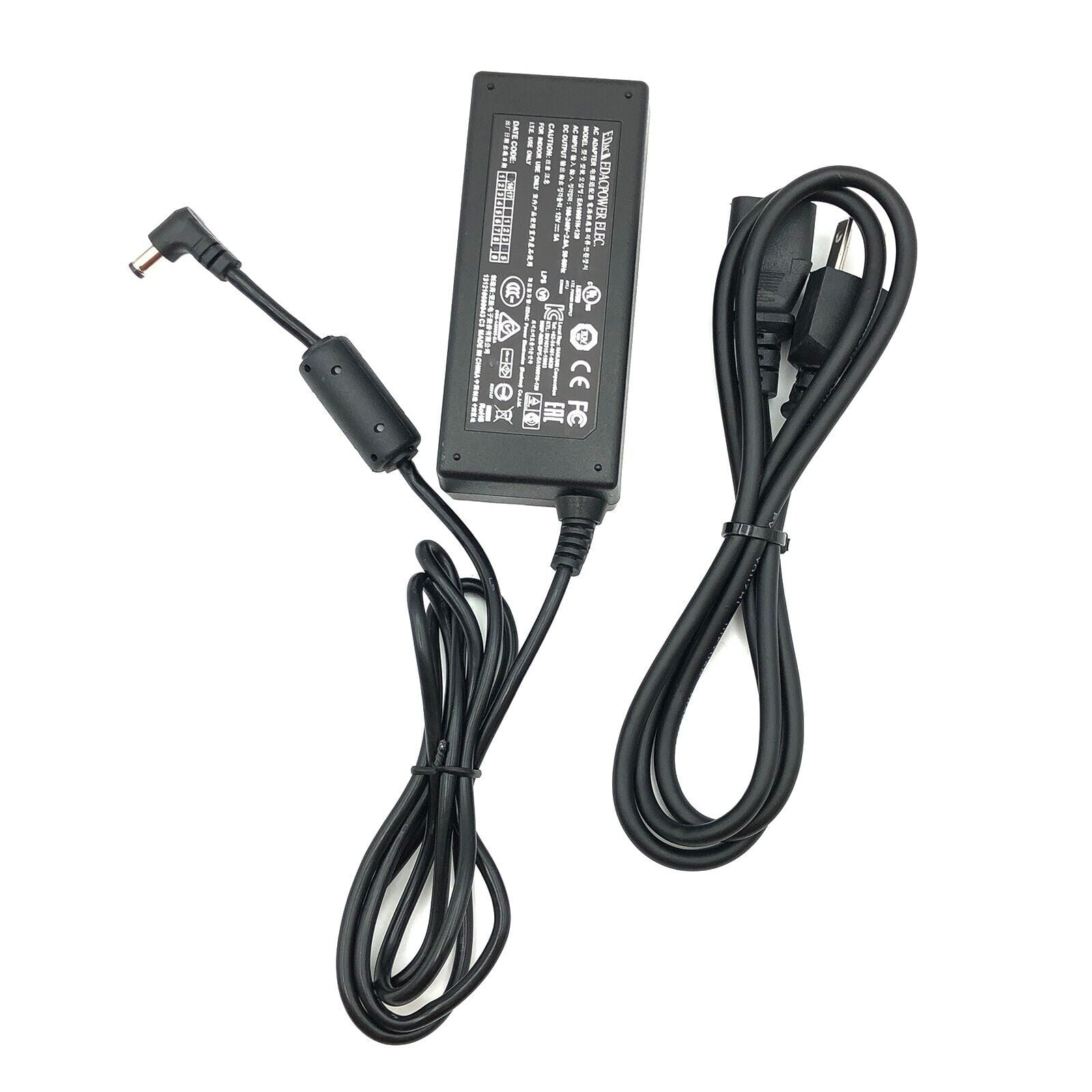Edac AC Adapter EA10681N-120 Power Supply 12V 5A 5.5x2.5mm New Genuine ...