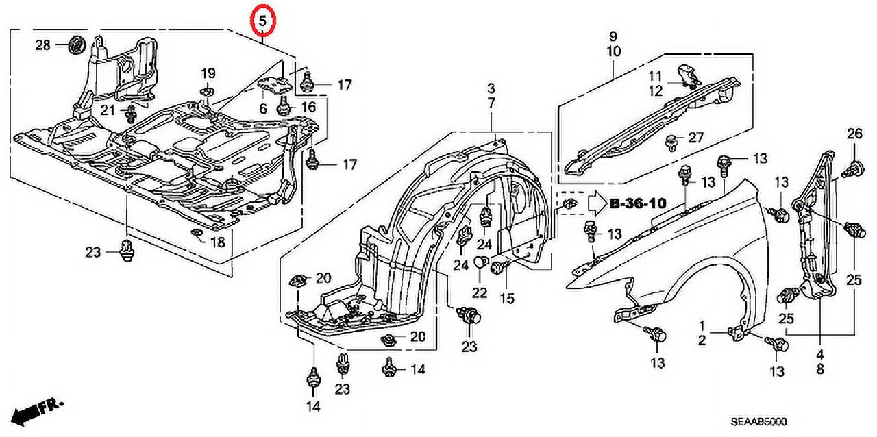 New Genuine Acura TSX Front Engine Cover Lower Splash Shield OE ...