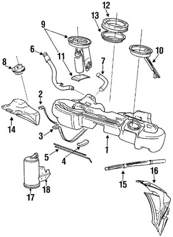 New Genuine BMW Mounting Parts Kit Fuel Tank (1992-1994) OE 16111181361 ...