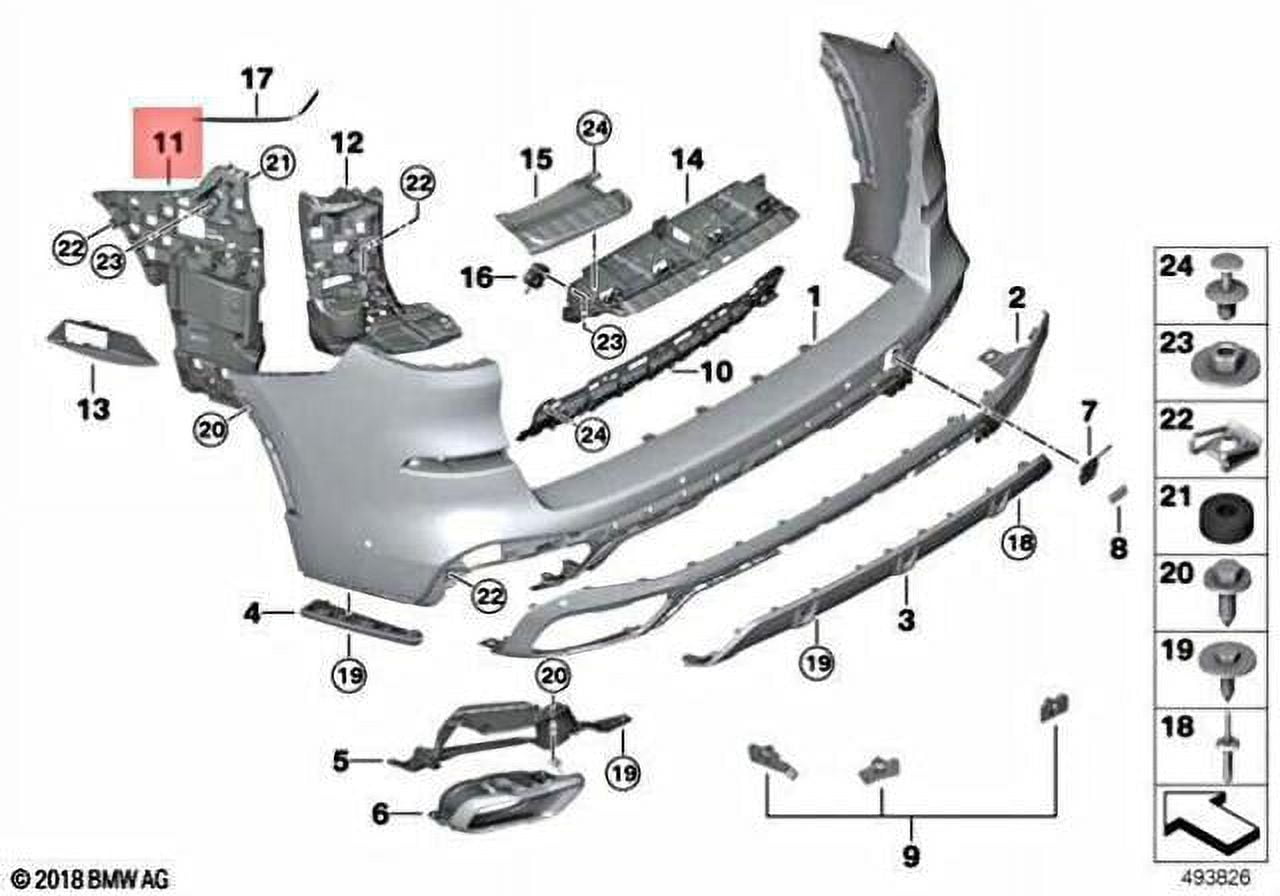 New Genuine BMW X5 Rear Bumper Bracket Mount Left (2019-2023) OE ...
