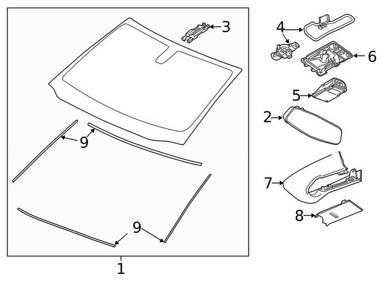 New Genuine Chevy Blazer Front Windshield Glass Assembly (2019-2023) OE ...