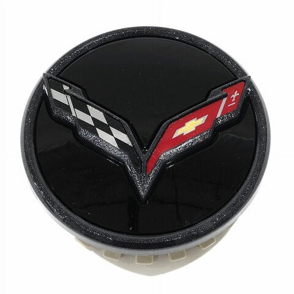 New Genuine Chevy Corvette Wheel Center Cap Assembly Black Set (x2) OE ...