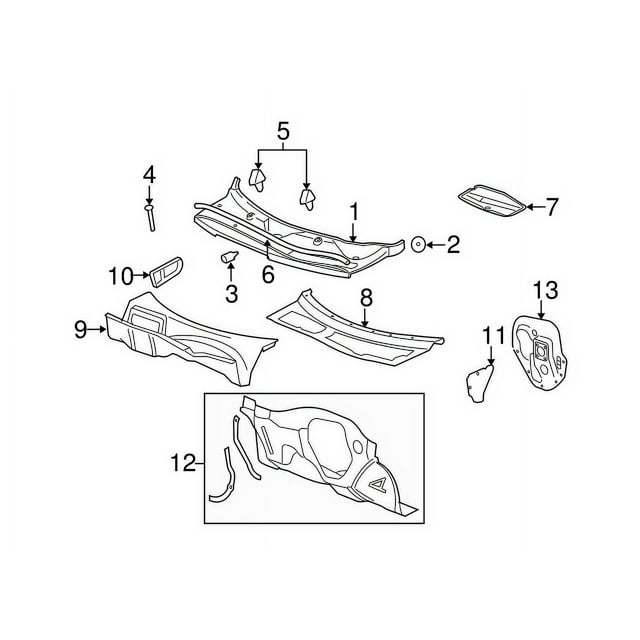 New Genuine Chevy HHR Windshield Wiper Cowl Deflector OE 25785783 ...
