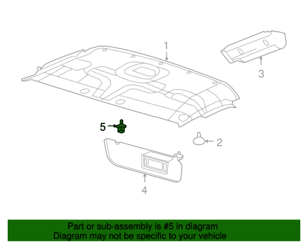New Genuine Ford Sun Visor Retainer Clip Left OR Right OE ...