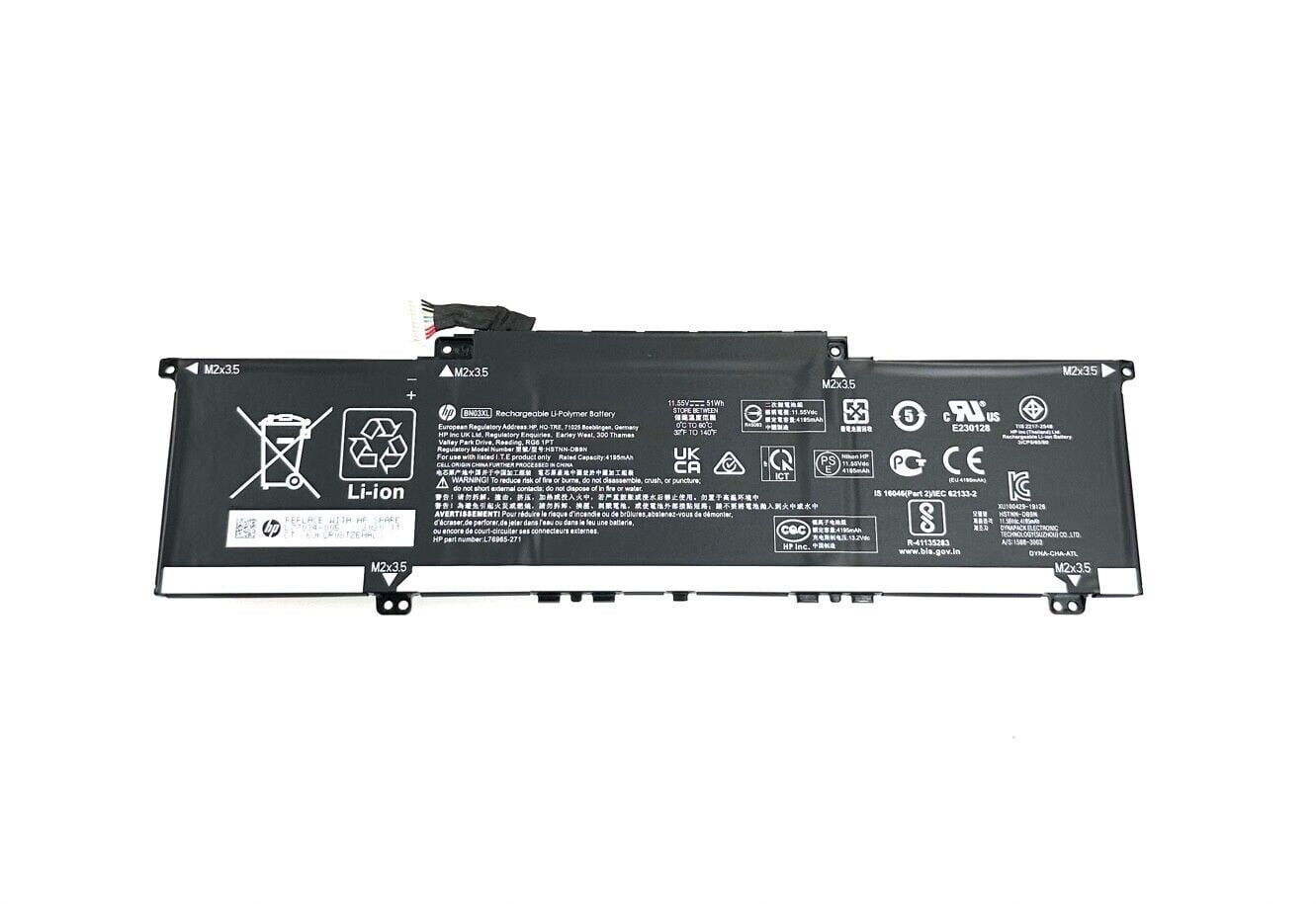 New Genuine HP 11.5V 51Wh Battery BN03XL L77034-005 - Walmart.com