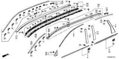 New Genuine Honda CR-V Roof Molding Drip Trim Right (2012-2016) OE ...