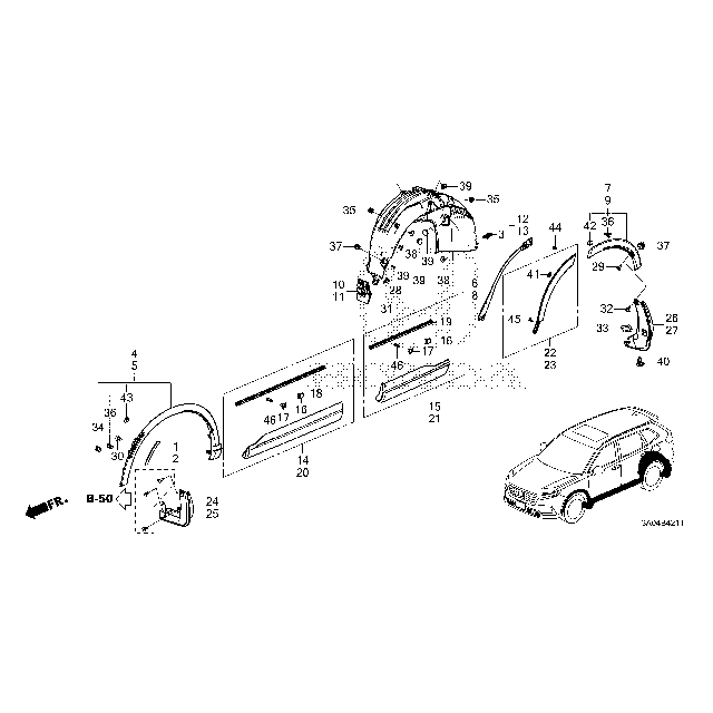 New Genuine Honda CR-V Wheel Opening Molding Arch Protector Right (2023 ...