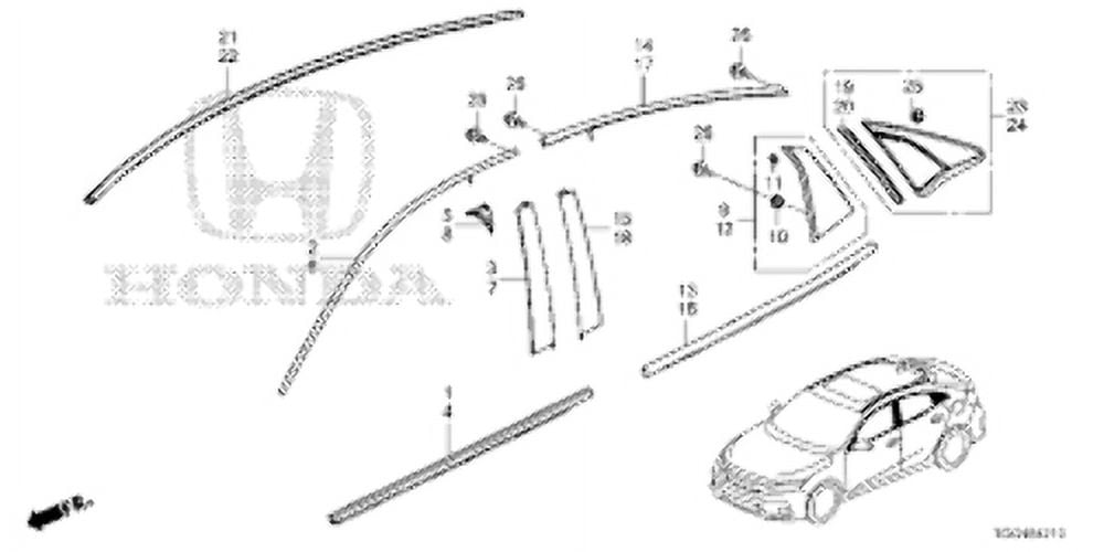 New Genuine Honda Civic Front Door Belt Molding Right (2017-2020) OE ...