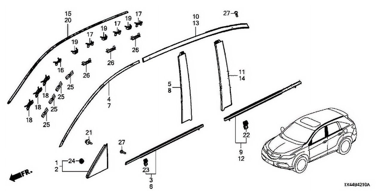 New Genuine Honda Front Windshield Molding Clip A (2013-2020) OE ...