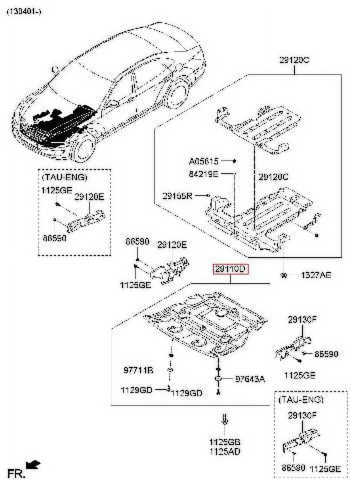 New Genuine Hyundai Equus Engine Splash Shield Cover Front OE ...