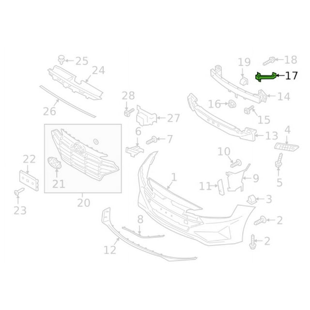 New Genuine Hyundai Front Bumper Grille Reinforcement Right OE ...