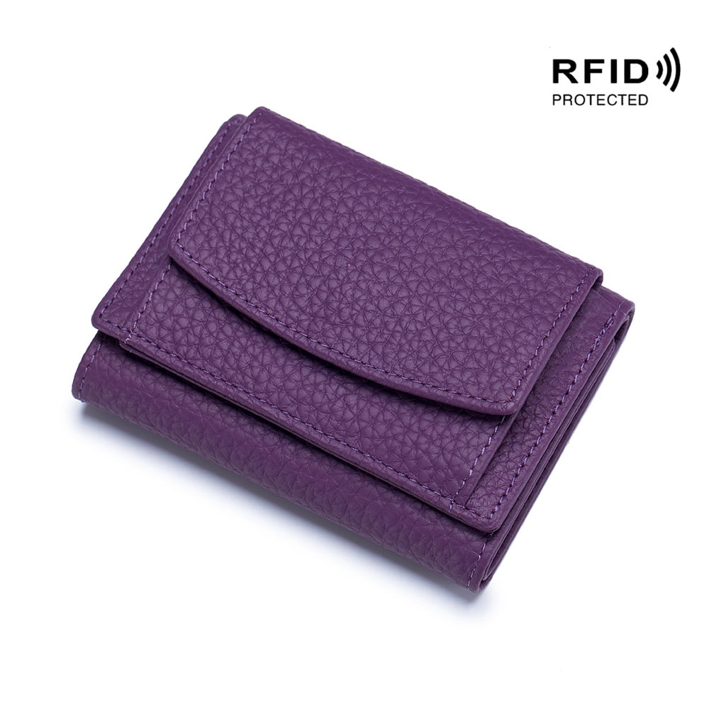 New Genuine Leather RFID Blocking Card Holder Organizer Pocket Mini ...