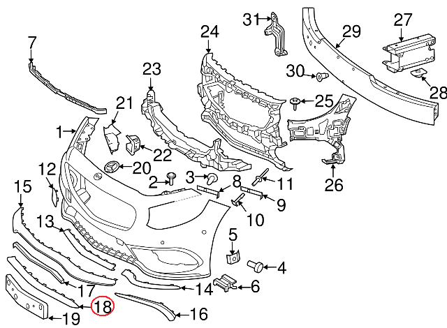 New Genuine Mercedes-Benz Front Bumper Lower Air Deflector Center OE ...