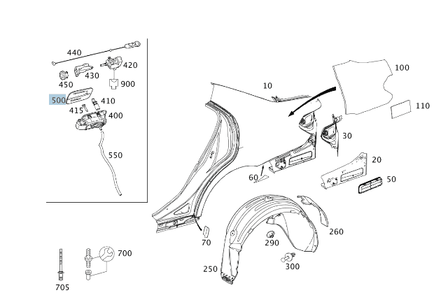New Genuine Mercedes-Benz Fuel Door 2127570006 OEM - Walmart.com