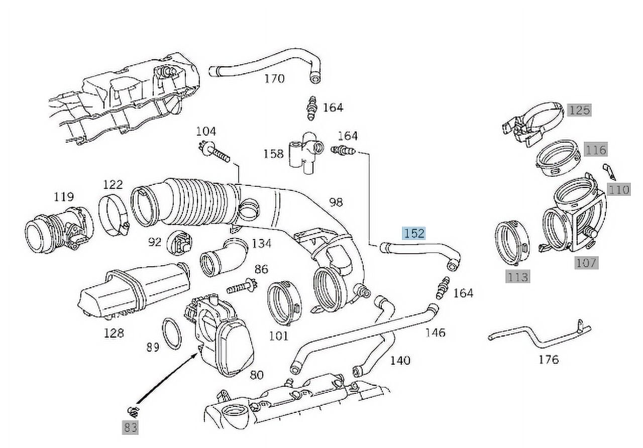 New Genuine Mercedes-Benz Hose 1120180282 OEM - Walmart.com
