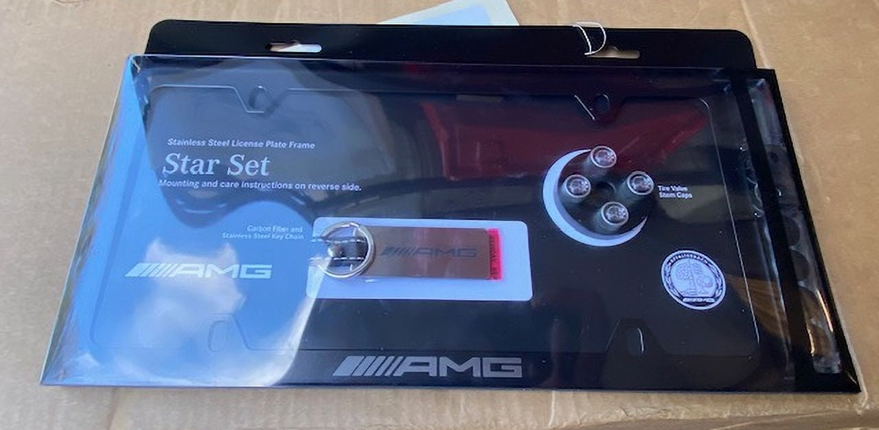 New Genuine Mercedes-Benz License Plate Frame Set AMG Black Matte OE ...