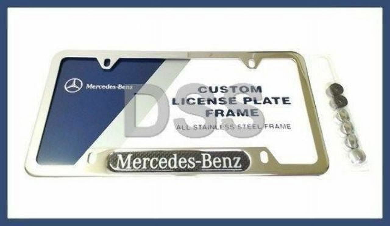 New Genuine Mercedes-Benz License Plate Frame Stainless Steel Carbon ...