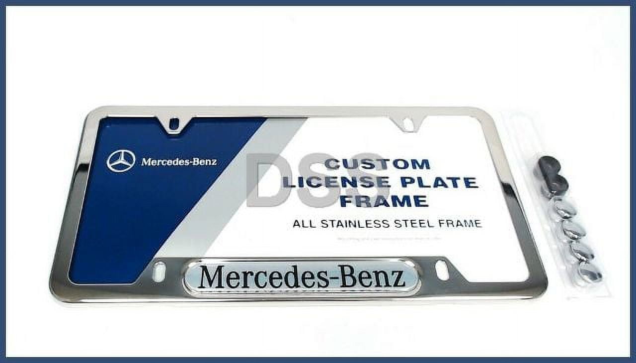 New Genuine Mercedes Benz Polished Stainless Steel License Plate Frame ...