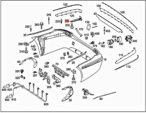 New Genuine Mercedes-Benz Rear Bumper Cover Lower Bracket Left OE ...