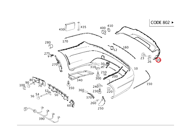 New Genuine Mercedes-Benz Rear Bumper Lower Cover Valance OE 2048853838 ...