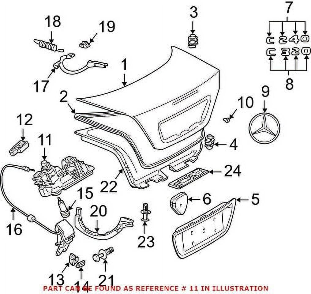 New Genuine Mercedes-Benz Trunk Lock Actuator Handle OE 2037500793 ...
