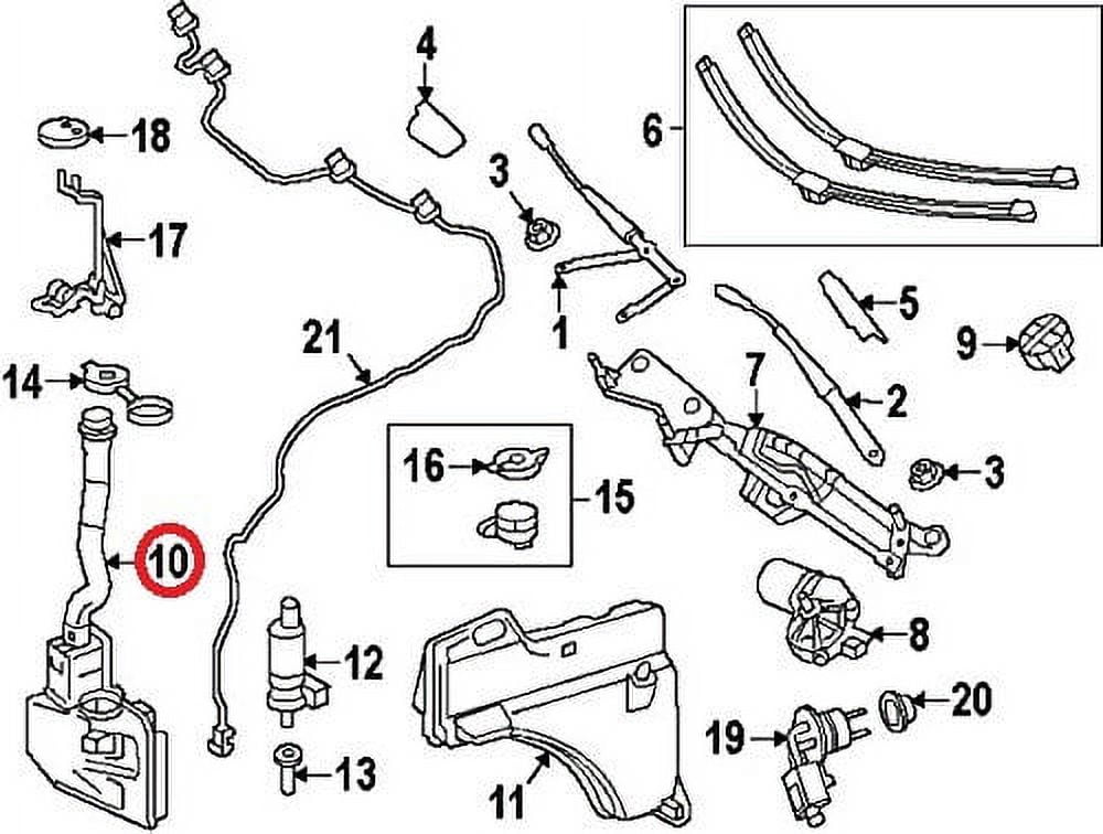New Genuine Mercedes-Benz Windshield Washer Reservoir Tank Assembly ...