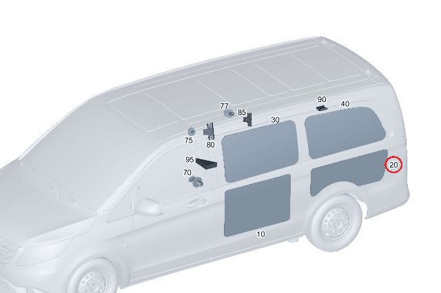 New Genuine Mercedes Metris Rear Paneling Side Panel Lower OE ...