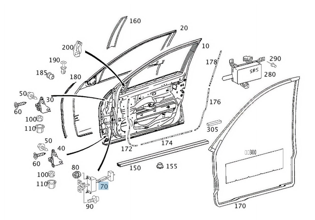 New Genuine Mercedes w203 Front Left OR Right Door Stop Check Strap OE ...