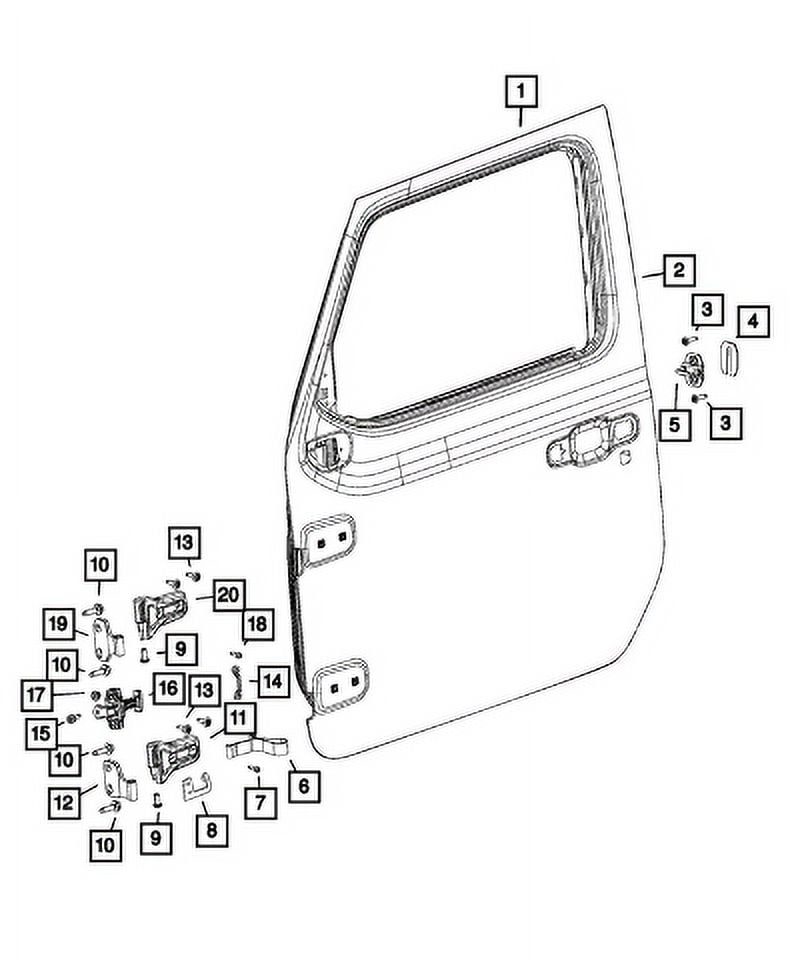 New Genuine Mopar Door Front 2018-2021 OE 68281910AO - Walmart.com