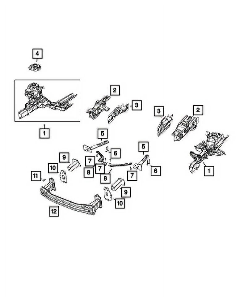 New Genuine Mopar Extension Lower Load Beam OE 68260780AA - Walmart.com