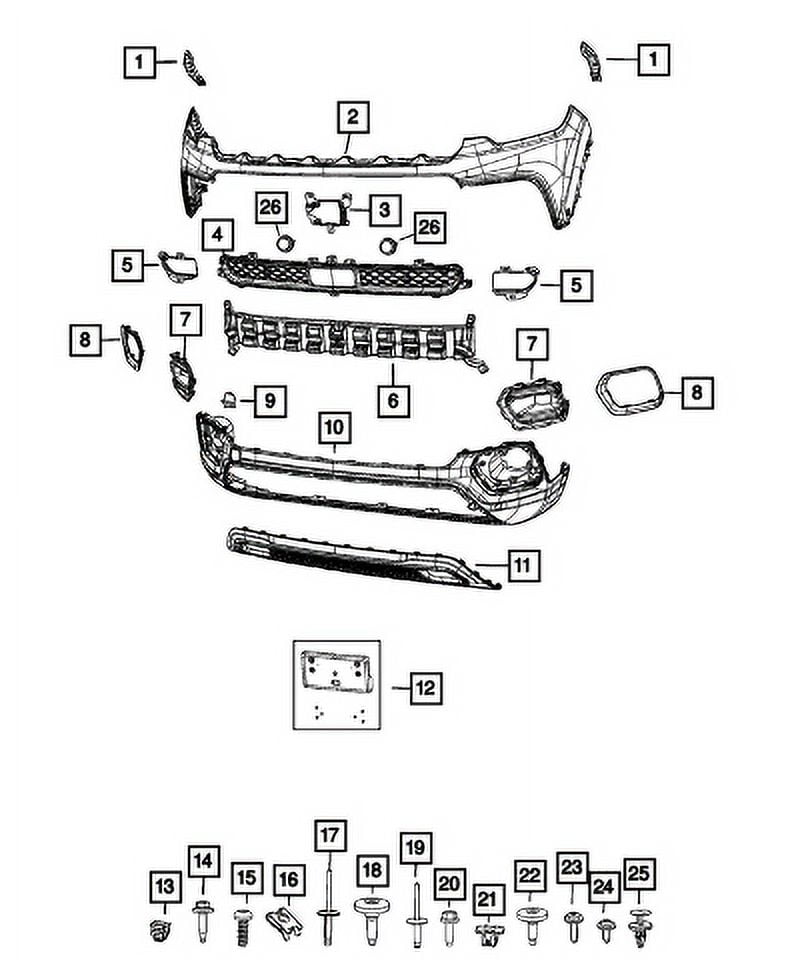 New Genuine Mopar Fascia Support Bracket Right OE 68244508AB - Walmart.com