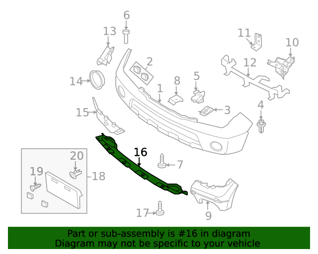 New Genuine Nissan Air Spoiler Assy-Front,Center 96011EA800 / 96011 ...