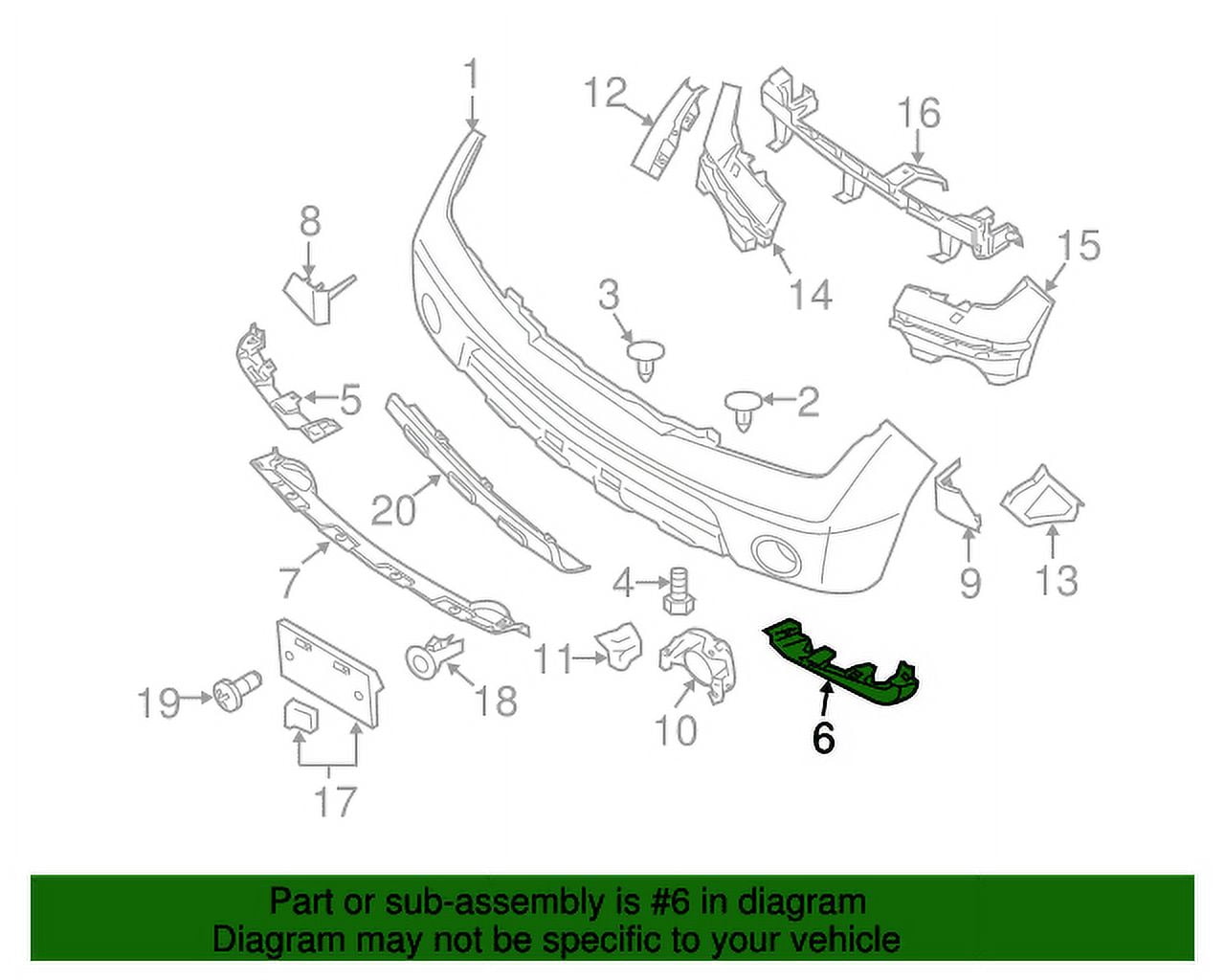 New Genuine Nissan Air Spoiler Assy-Front,Lh 96013EA500 / 96013-EA500 ...