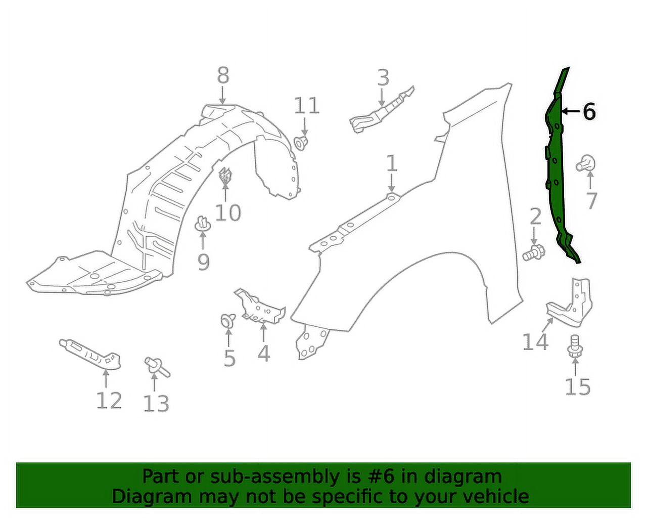New Genuine Nissan Baffle - Front Fender, Lh 631316CA0A / 63131-6CA0A ...