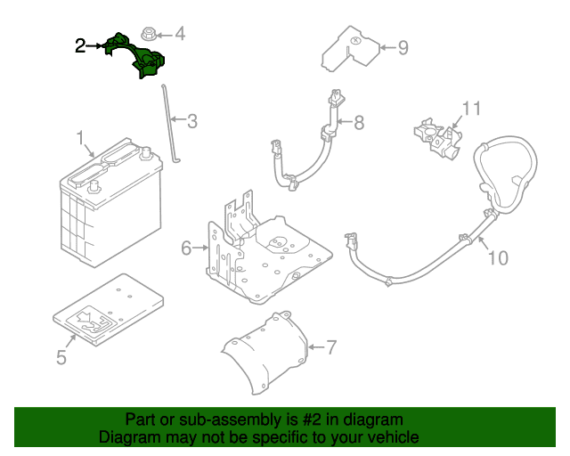 New Genuine Nissan Battery Frame 244203NF0A / 24420-3NF0A OEM - Walmart.com