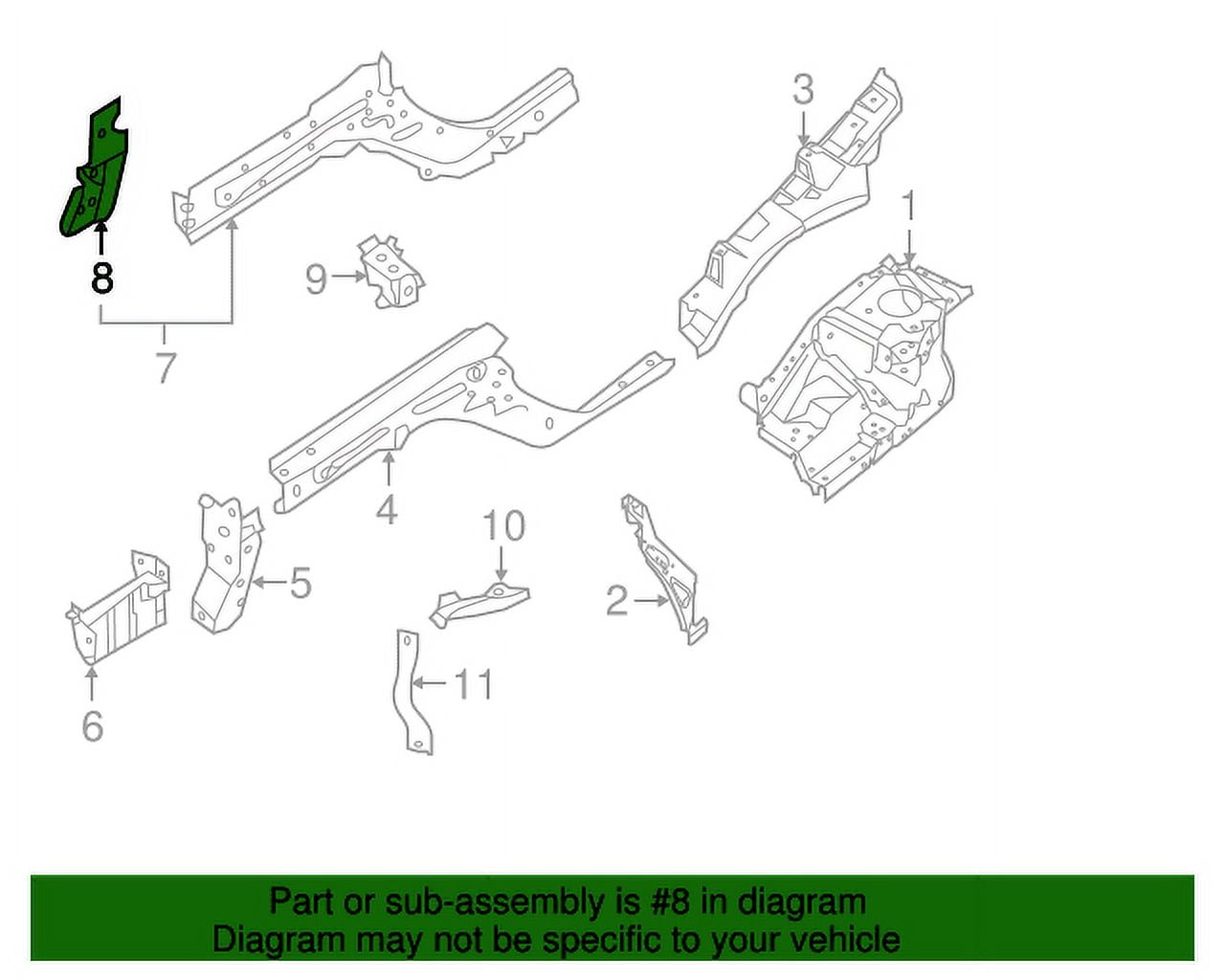 New Genuine Nissan Bracket-Add On Frame,Rh 751F6EL030 / 751F6-EL030 OEM ...