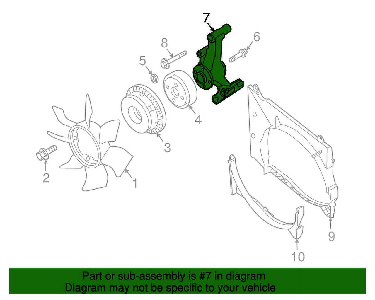 New Genuine Nissan Bracket-Fan Pully 21046EA200 / 21046-EA200 OEM ...